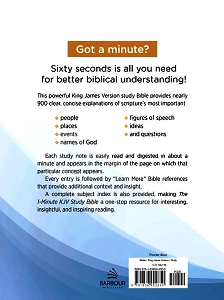 KJV- The 1-Minute Study Bible: Pewter Blue Leather soft [24] (ISBN ...