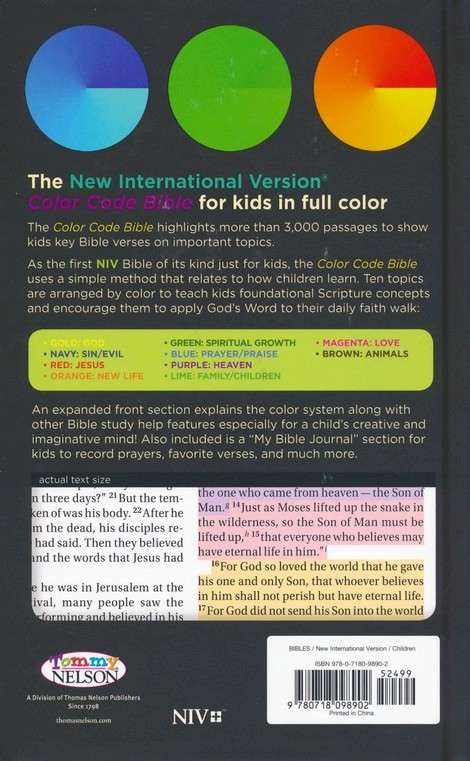 NIV Color Code Bible for Kids