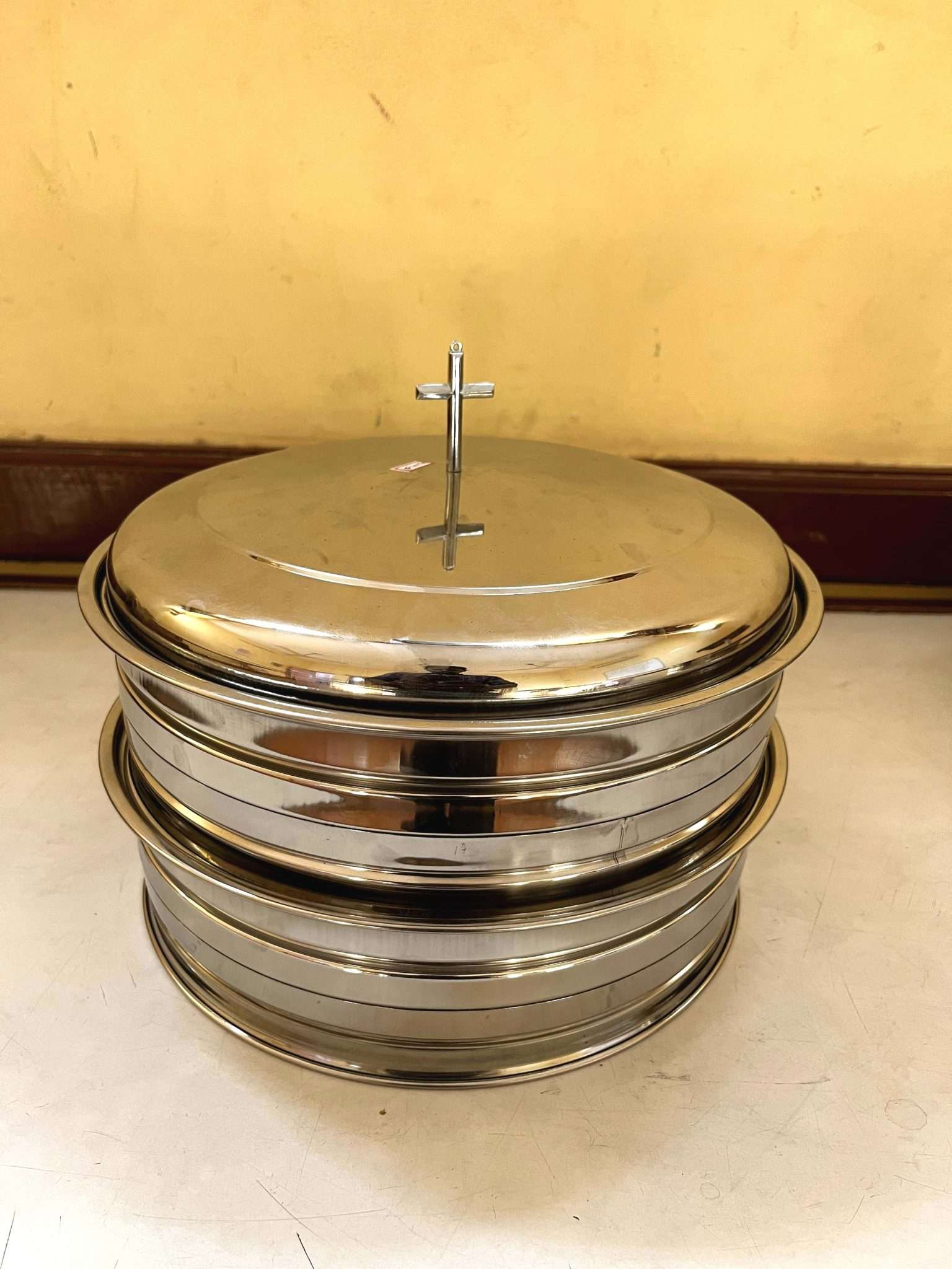 Holy Communion Tray: Two Set - Stainless Steel With 80 Plastic Cups ...