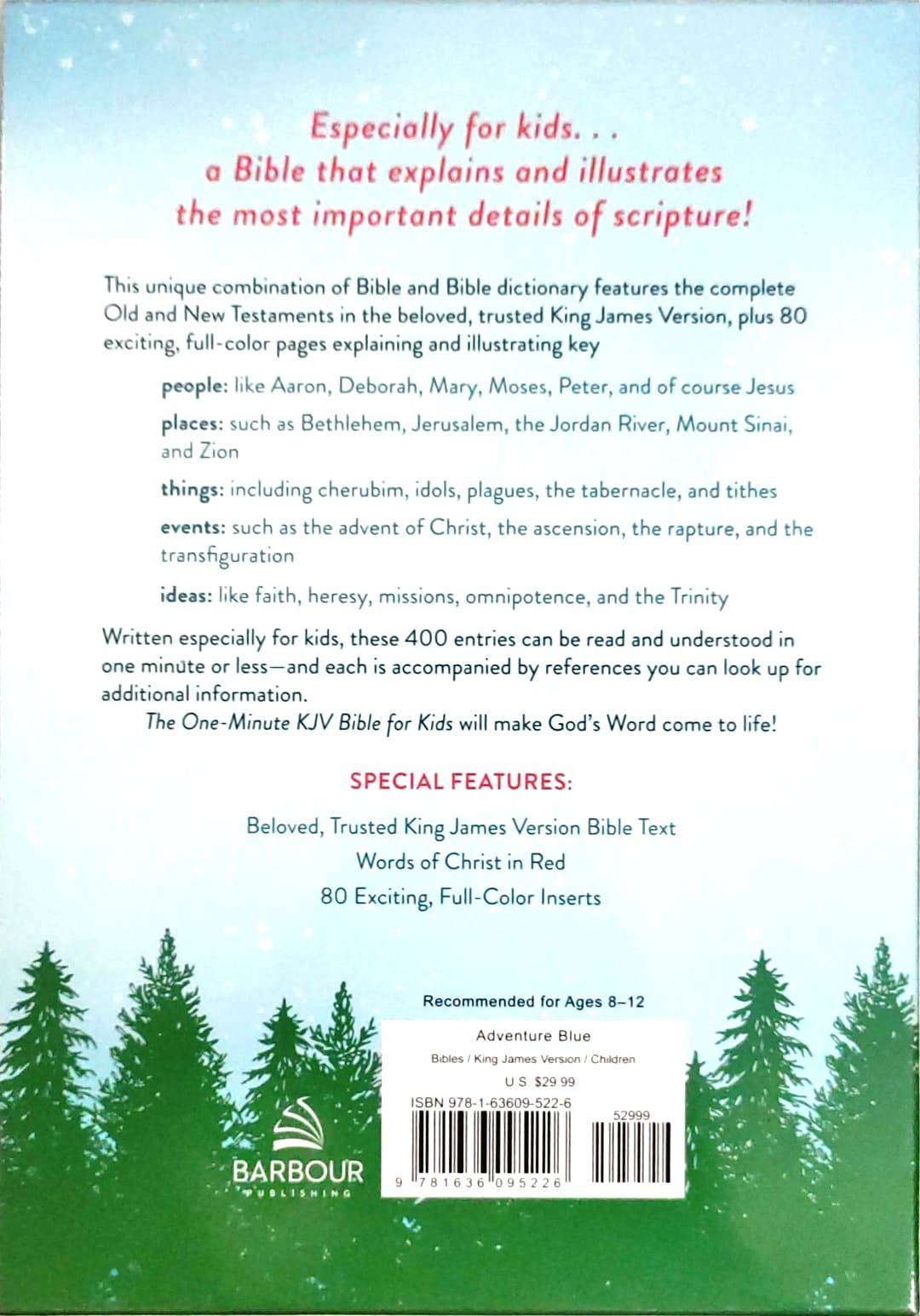 The One-Minute KJV Bible For Kids: Adventure Blue Leathersoft [24 ...