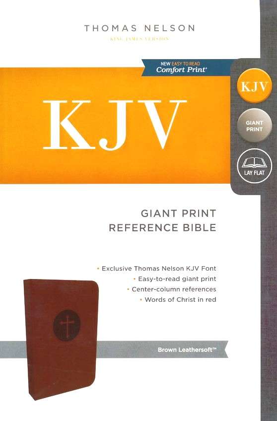 KJV Giant Print Centre-Column Reference Bible: Lay Flat Brown ...