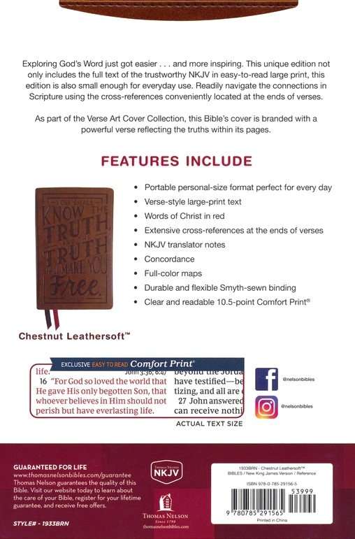 NKJV Large Print End-of-Verse Reference Bible: Verse Art Cover ...