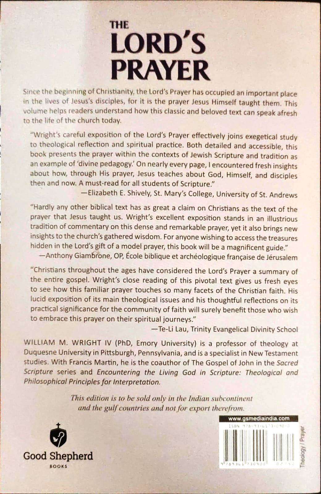 The Lord's Prayer: by- William M. Wright IV (O) (ISBN:978936730900) - ChristianBooksIndia.com