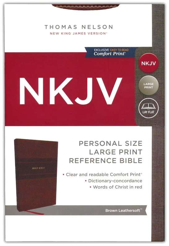 NKJV Personal Size Large Print Reference Bible: Brown Leathersoft [24] (ISBN:9781400335411 ...