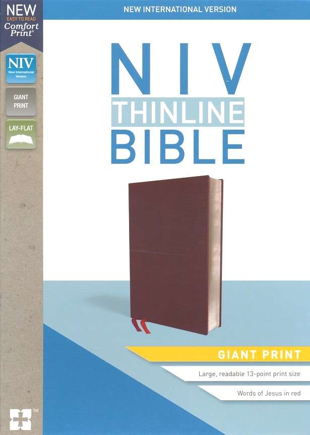 NIV Thinline Bible Giant Print: Burgundy Bonded Leather (ISBN ...