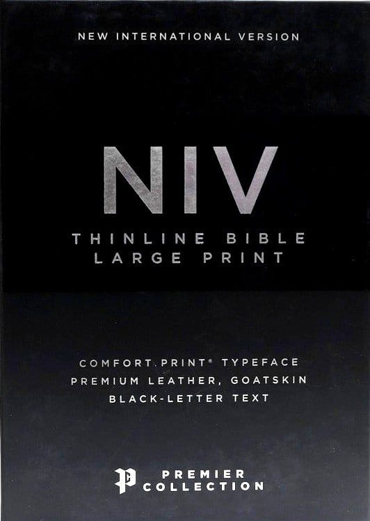 NIV Thinline Bible Large Print: Premium Leather Goatskin (ISBN ...