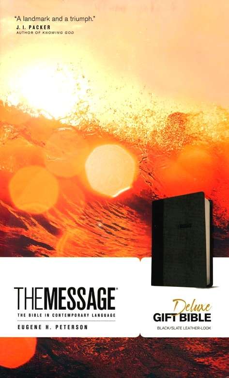 The Message Bible: Deluxe Gift: Black/Slate Leather Look (ISBN ...