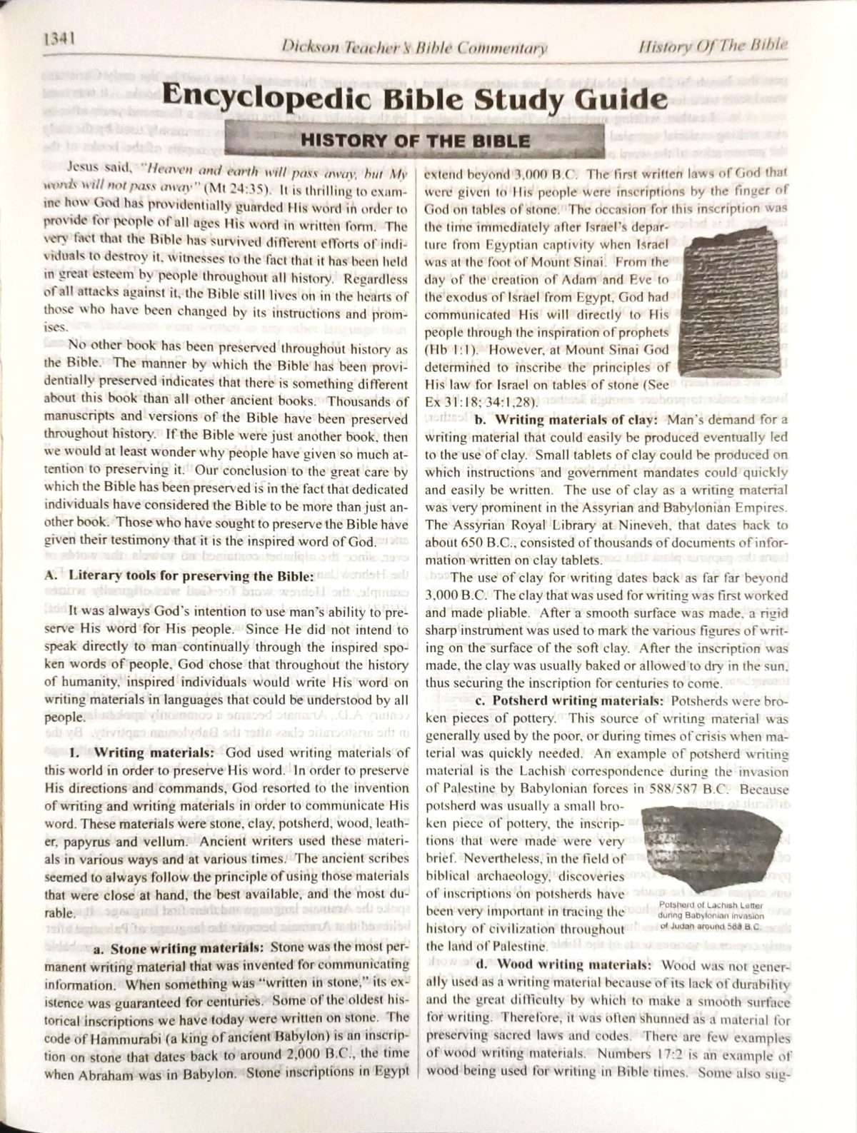Dickson Teacher's Bible Commentary With The Encyclopedic Bible Study ...