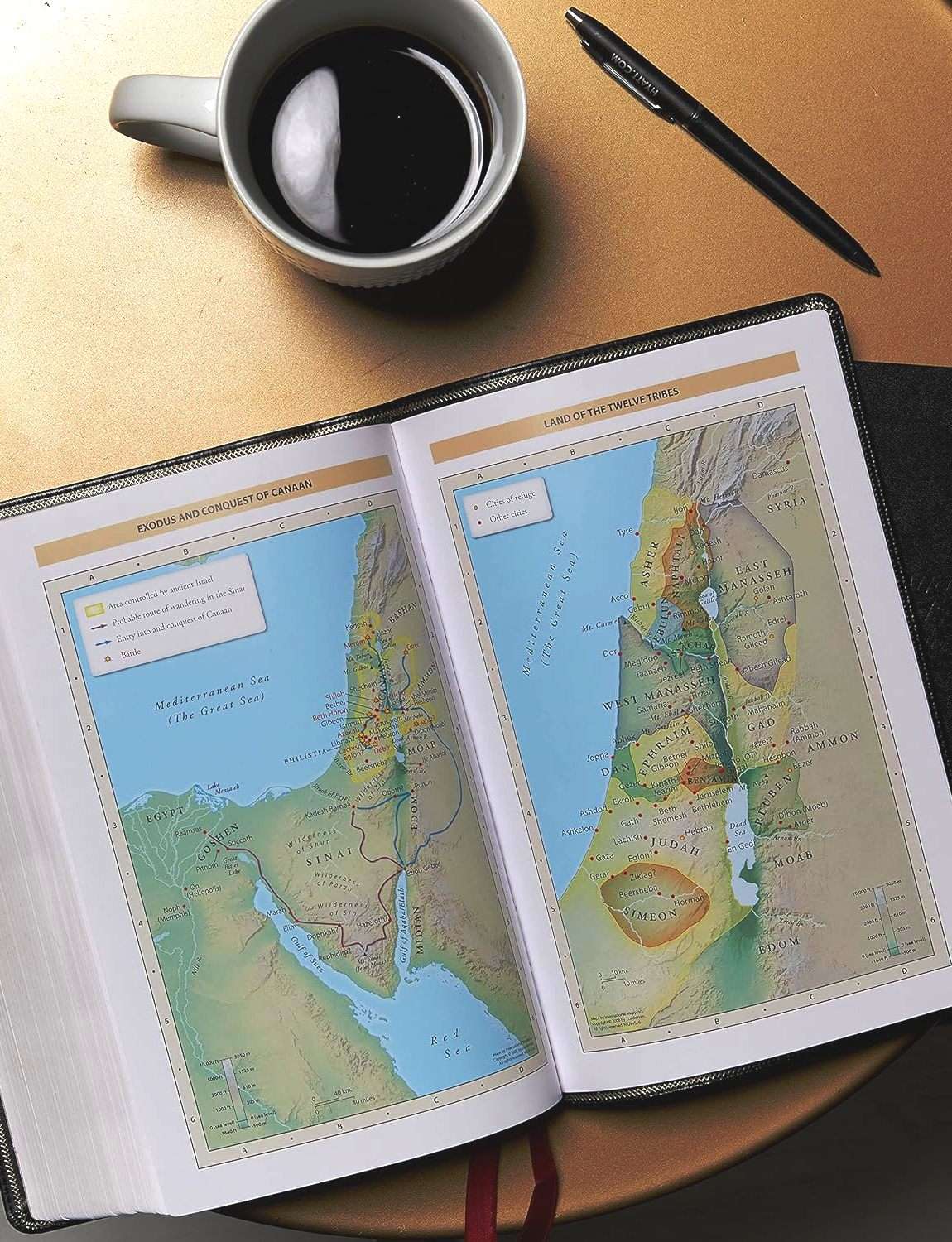 KJV Giant Print Centre-Column Reference Bible: Lay Flat Brown ...