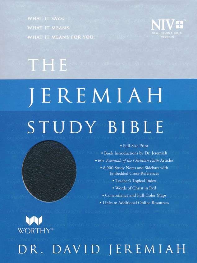 NIV Jeremiah Study Bible: by- Dr. David Jeremiah - Black Genuine ...