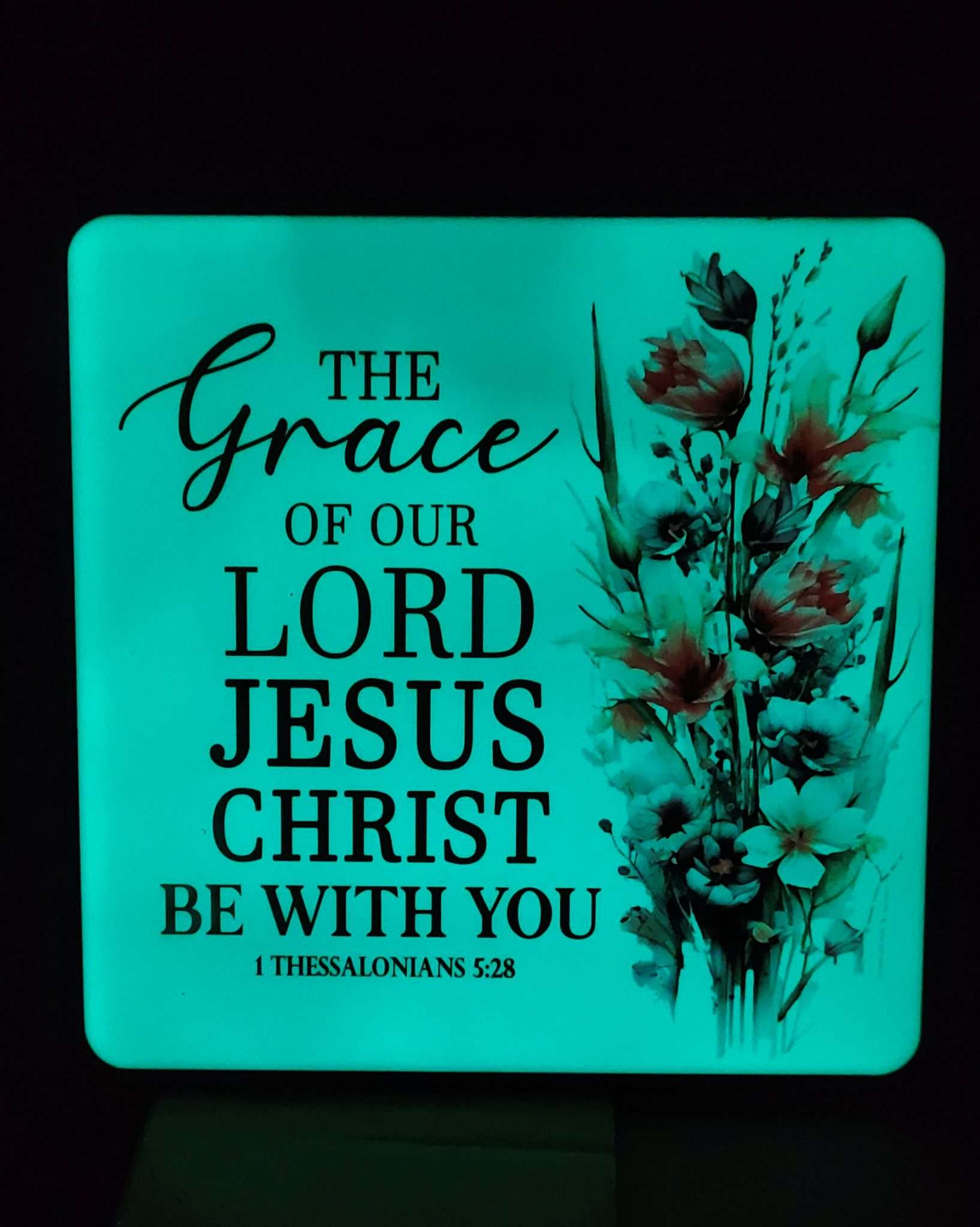 Wooden Text With Radium Light - 1 Thes.5:28 : (11 X 11 ...