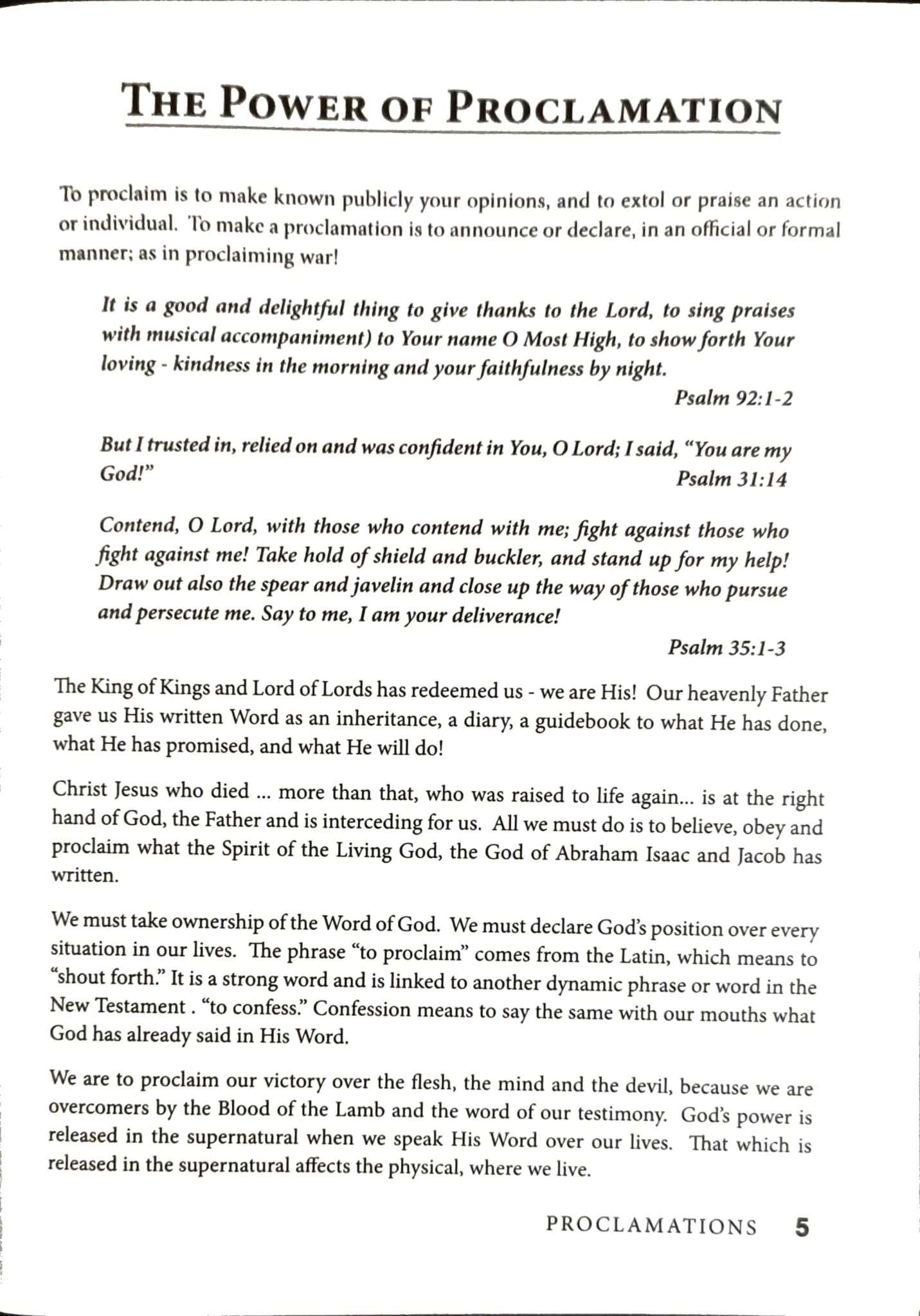 The Power Of Proclamation & Scripture Verses With Heading To Help Your ...