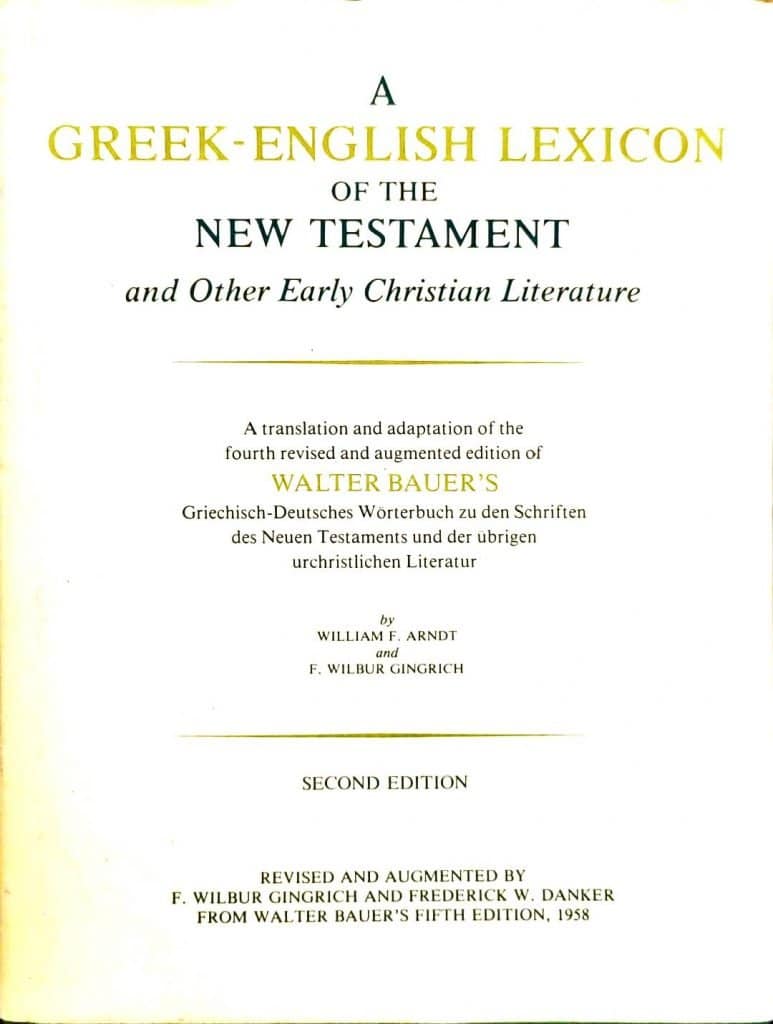 A Greek-English Lexicon Of The New testament & Other Early Christian ...