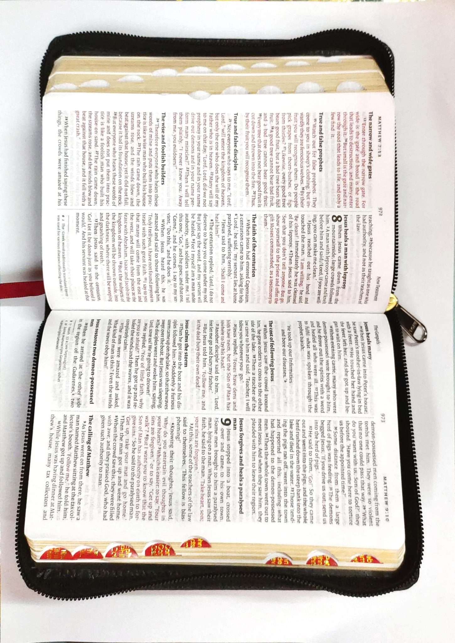 NIV Compact Bible - Red Letter Edition: Blue/Red Color Zip Type With ...