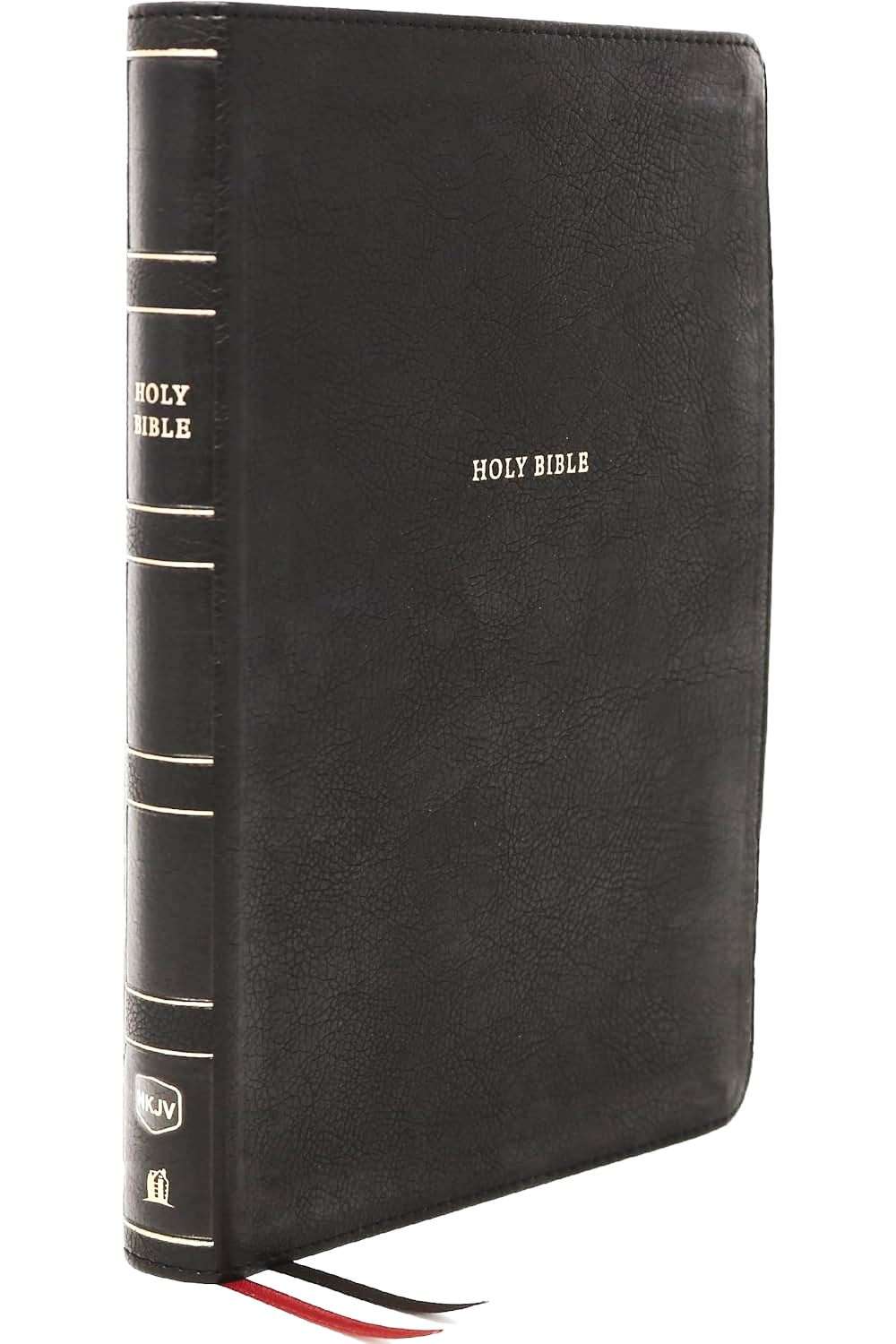 NKJV Giant Print Cente-Column Reference Bible: Black Leather Soft (ISBN ...